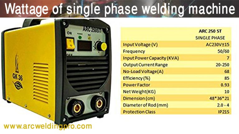 What is the wattage of single phase welding machine?